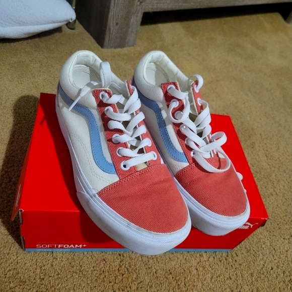 Vans | Shoes | Vans Old Skool Platform Pastel Color Block Shoes | Poshmark